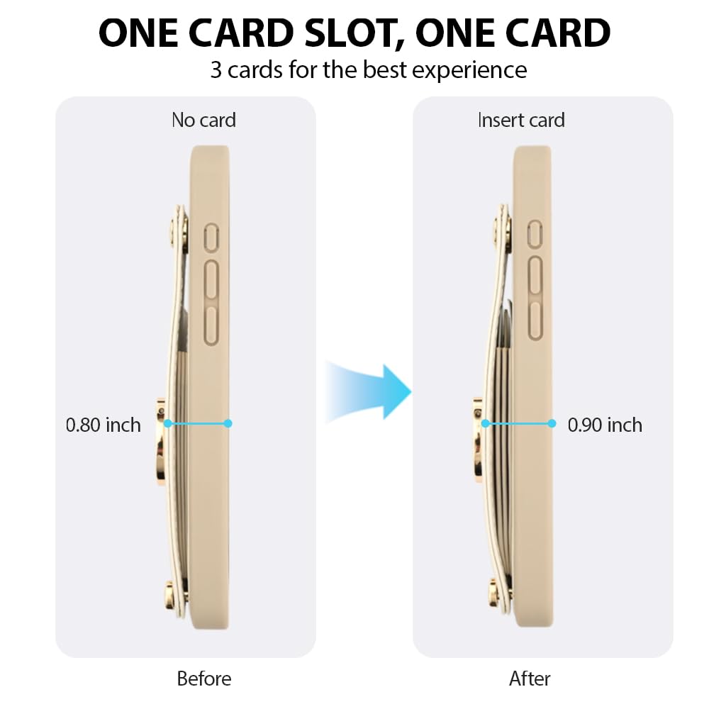 LAMEEKU for iPhone 15 Pro Max Wallet Case, Case with Card Holder, 360°Rotation Ring Kickstand, RFID Blocking Leather Protective Case for Women Men for Apple iPhone 15 Pro Max 6.7'' Beige (2023)