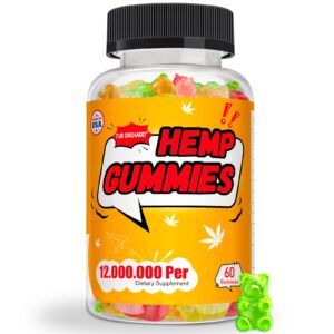 fuji orchard 12000mg hemp gummies high potency - hemp gummies for deep bedtimes & relaxation - natural hemp oil gummy for adults - made in usa - gluten free & vegan - 60 count