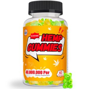 fuji orchard 48000mg hemp gummies high potency - hemp gummies for deep bedtimes & relaxation - natural hemp oil gummy for adults - made in usa - gluten free & vegan - 60 count