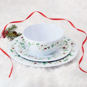 Pfaltzgraff Winterberry 24 Piece Outdoor Melamine Dinnerware Set, Service for 8