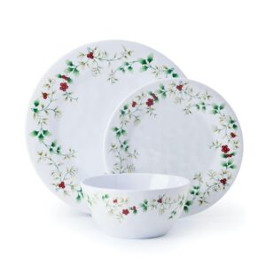 Pfaltzgraff Winterberry 24 Piece Outdoor Melamine Dinnerware Set, Service for 8