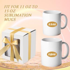 Ctosree 50 Pcs Gift Boxes for Sublimation Mugs, Mug Boxes for Shipping Exhibition Boxes for 11oz, 12oz, 15oz Sublimation Mugs Blank Mug Box Cups Gift Wrapping (White)