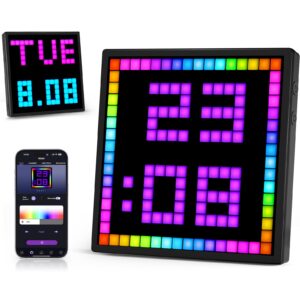 rayhome large display digital calendar day clocks, precise led smart clock with event reminder, date, 12/24hr, sleep mode, graffiti and adjustable brightness for kids, teens, adults and seniors