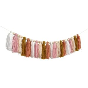 rainbow tassel garland with wood bead tassel garland banner for classroom bedroom boho tassel garland rainbow garland hanging wall decoration colorful room decor (style c)