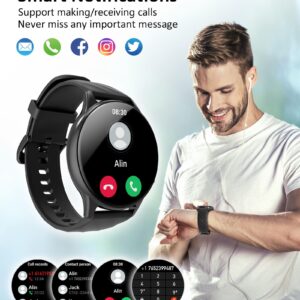 Kumi Smart Watch for Men Women, 1.39" Smartwatch for Android & iOS, Answer/Make Call, Voice Assistant, IP68 Waterproof Fitness Activity Tracker, 100+ Sport Modes, Heart Rate and Sleep Monitor, Black