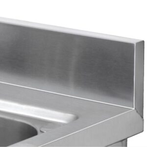 HCZION Free Standing Sink Kitchen Utility Sink Commercial Restaurant Sink Kitchen Prep & Utility Sink Stainless Steel Outdoor Sink W/Faucet & Drainboard (Color : Cold+Hot)