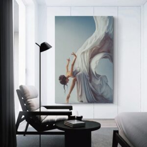 Ballet Dancer Art Oil Painting Elegant Dance Aesthetics Wall Art Paintings Canvas Wall Decor Home Decor Living Room Decor Aesthetic 16x24inch(40x60cm) Unframe-style