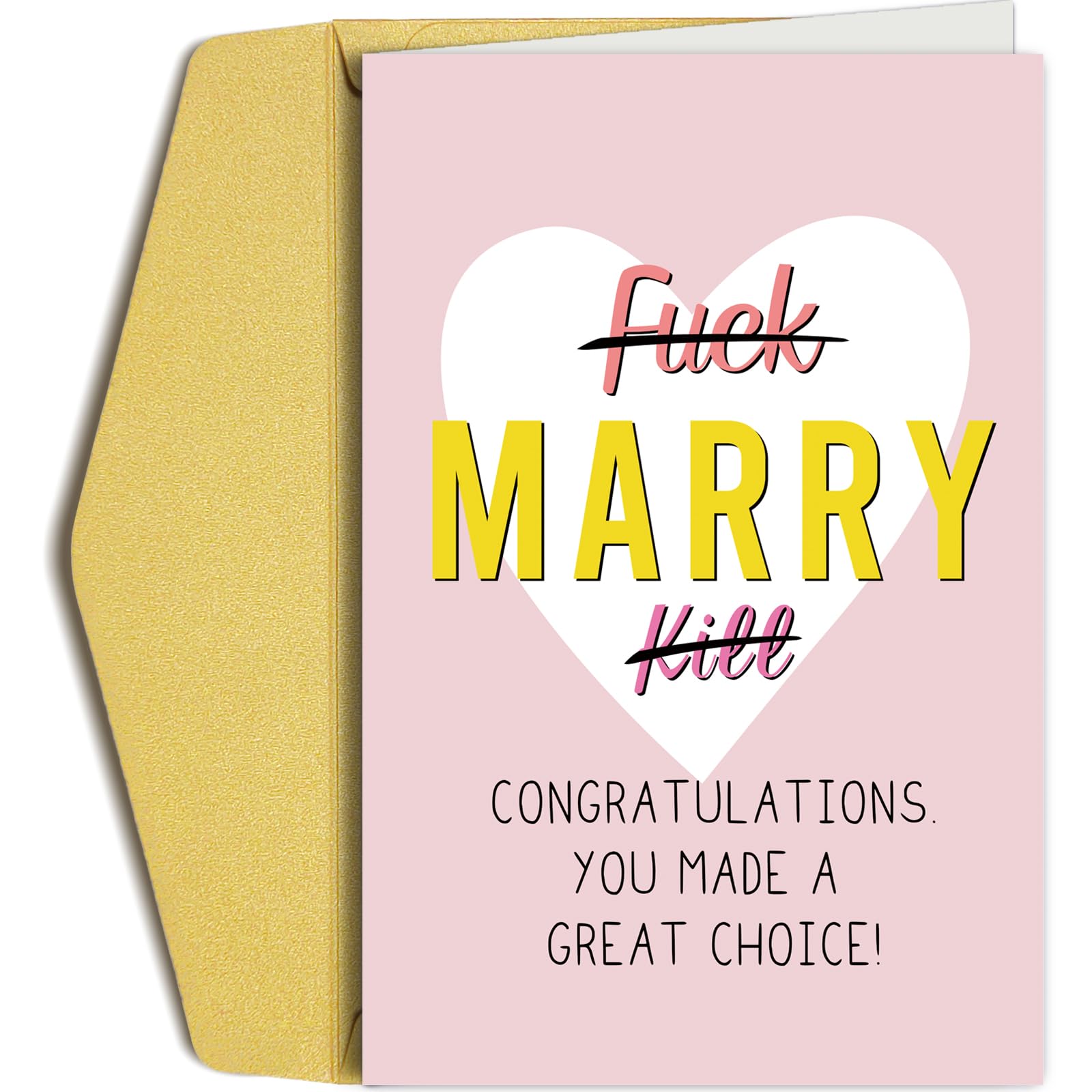 Oamiolek Funny Congratulations Card for Engaged Couple, Hilarious Wedding Day Card for Newlyweds, Wedding Gift for Bride, Engagement Card for Friend, You Made A Greet Choice