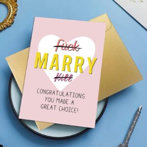 Oamiolek Funny Congratulations Card for Engaged Couple, Hilarious Wedding Day Card for Newlyweds, Wedding Gift for Bride, Engagement Card for Friend, You Made A Greet Choice