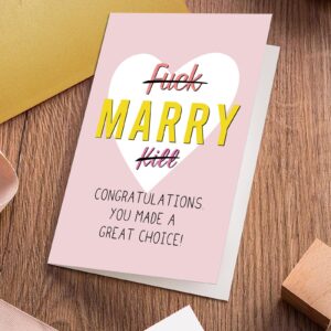 Oamiolek Funny Congratulations Card for Engaged Couple, Hilarious Wedding Day Card for Newlyweds, Wedding Gift for Bride, Engagement Card for Friend, You Made A Greet Choice