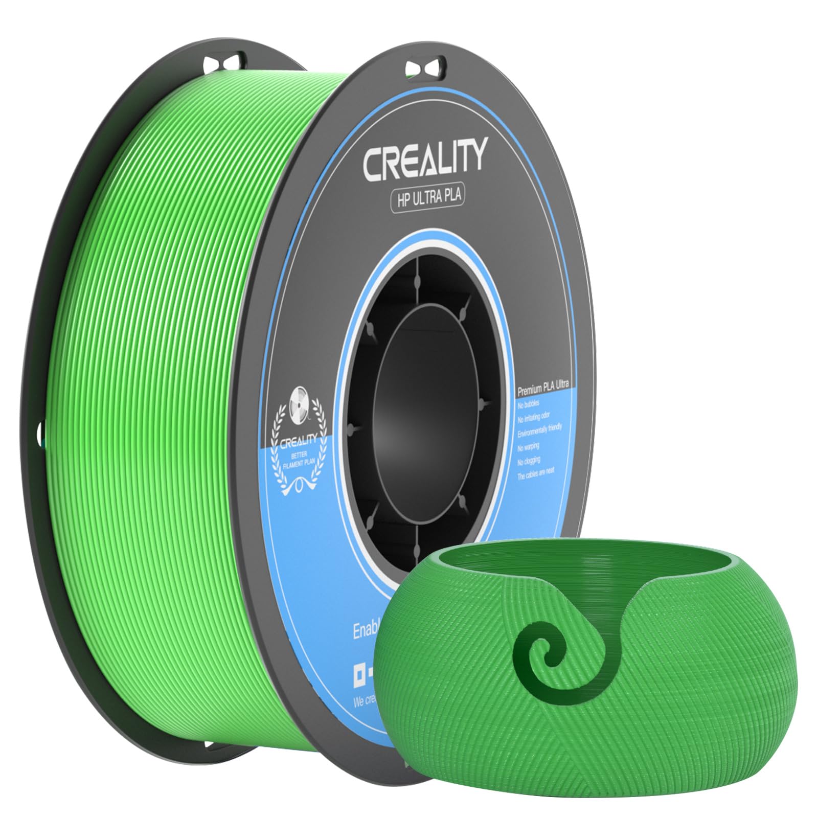 Creality PLA Filament 1.75mm Green, 1.75 PLA 3D Printer Filament, Less Bubbles No Odor, High Toughness Print PLA Filament BASF for Most FDM 3D Printer, Dimensional Accuracy +/- 0.03 mm, 1KG Spool