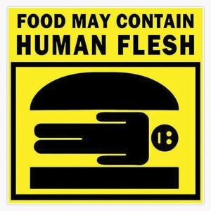 food may contain human flesh vinyl sticker waterproof bumper sticker laptop window 5"