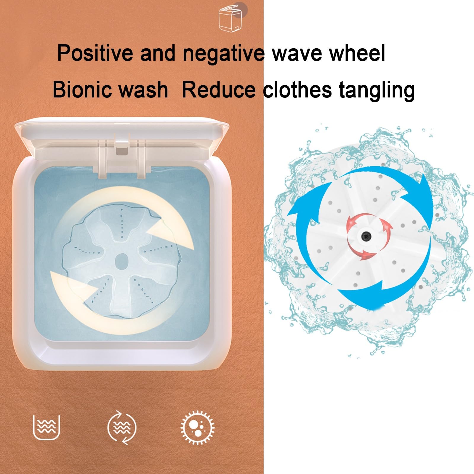 2.5L-Smart Mini Washing Machine, New Compact Washing Machine, Suitable for Underwear or Small Items, Apartment, Dorm, Camping, RV Travel Laundry-White