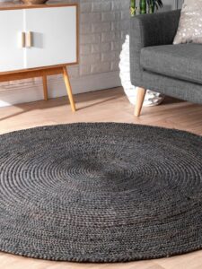 aizza trends jute carpet for living room, jute round floor mat, rugs for living room, jute centre table carpet for home decore (2 x 2 feet)