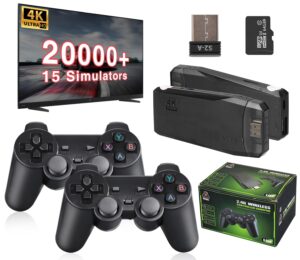 retro game console, tectinter retro gaming console,nostalgia stick built in 20400+ games,plug and play video game 4k hdmi output,15 classic emulators, dual 2.4g wireless controllers-64g