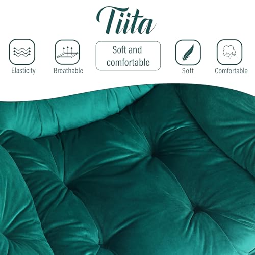 Tiita Lazy Chair with Ottoman, Modern Large Accent Lounge Chair, Leisure Sofa Armchair with Ottoman, Reading Chair with Footrest for Bedroom, Living Room, Dorm Rooms, Garden and Courtyard