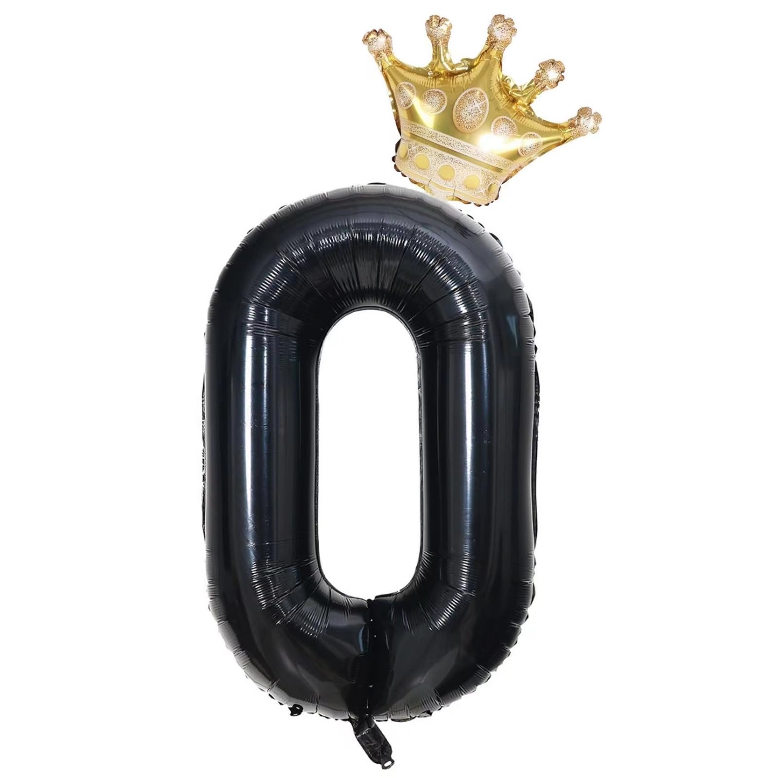 40 Inch Black Number 40 Balloons With Crown, 40th Birthday Balloons for Men and Women, 40th Birthday Decorations, Wedding Anniversar Celebration Decoration Balloons. (Black)