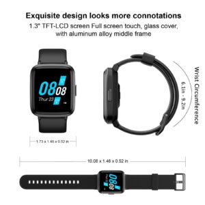 Fitness Tracker with Heart Rate Monitor,Step Counter, Sleep Monitor,Calorie Tracking,Waterproof Activity Tracker with Blood Pressure & SpO2 Smart Watch for Android iPhones Women Men Kids, Black