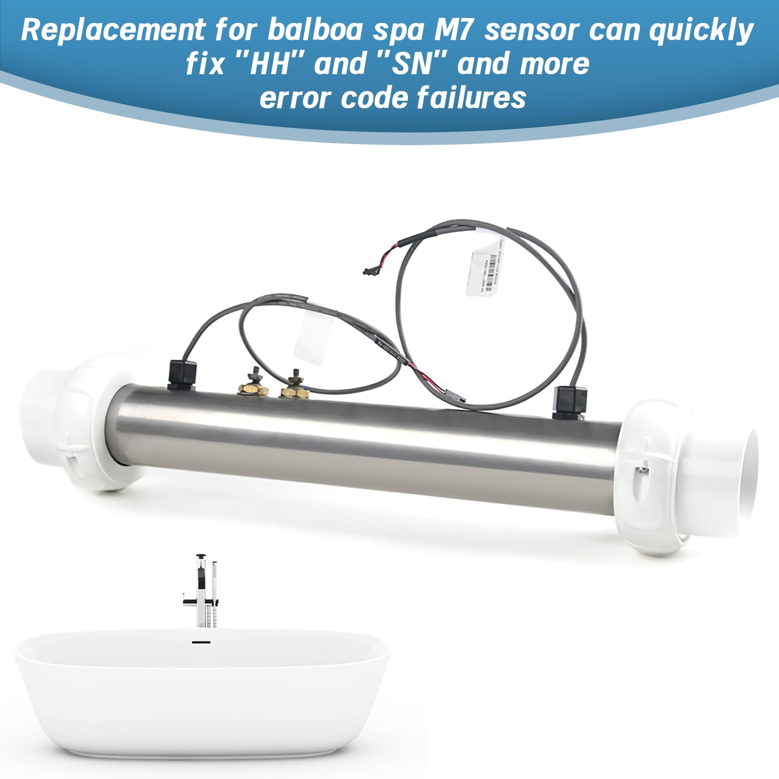 Hot Tub Pool Sensor Spa Parts Replacement for Balboa Spa Heater M7 System with 24" Temp/High Limit, 1/4" Diameter, for Balboa Spa Sensor Hot Tub Heater Parts Replacement Sensor 32016 53605 - 2 Pack