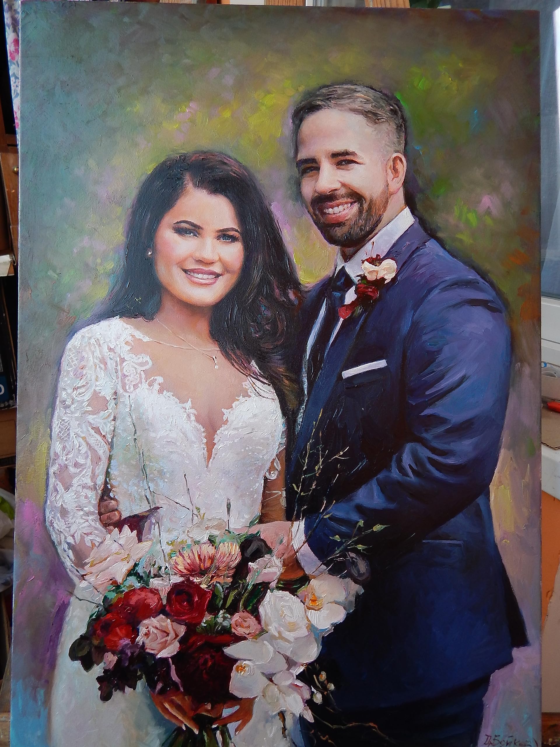 Portrait Handmade, Custom Oil Painting Portrait From Photo, Oil on canvas, couple portrait, portrait for gift, bithday gift, canvas painting