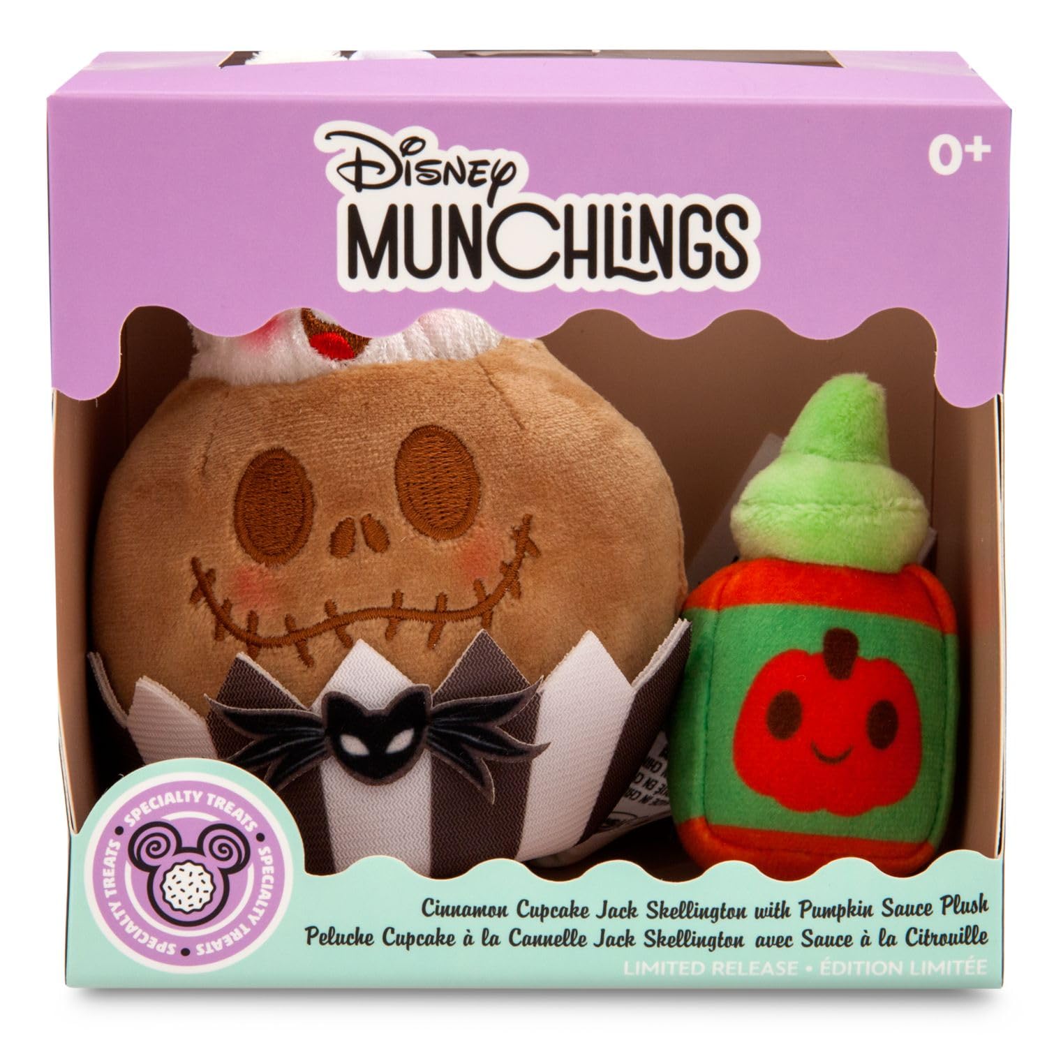 Disney Store Official Jack Skellington Munchling Plush – Nightmare Before Christmas Delight – Cinnamon Cupcake Flavor – Specialty Treats Edition – Petite & Cute Micro 4 inch Collectible