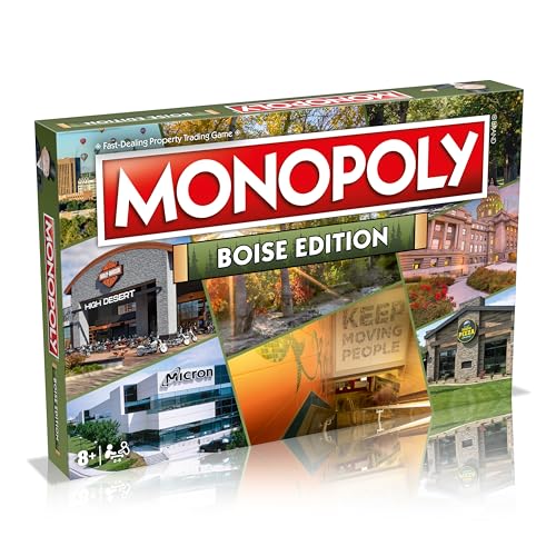 MONOPOLY Board game - Boise Edition: 2-6 Players Family Board Games for Kids and Adults, Board Games for kids 8 and up, for Kids and Adults, Ideal for Game Night