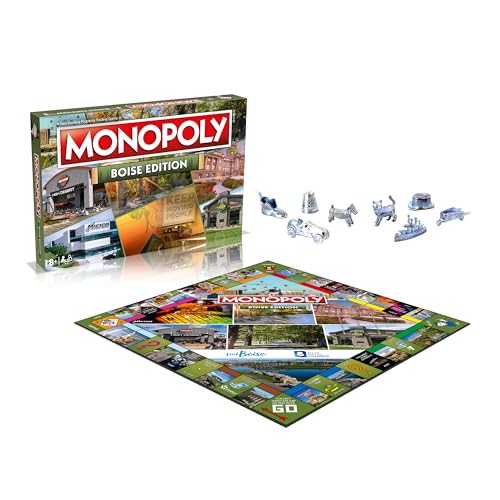 MONOPOLY Board game - Boise Edition: 2-6 Players Family Board Games for Kids and Adults, Board Games for kids 8 and up, for Kids and Adults, Ideal for Game Night