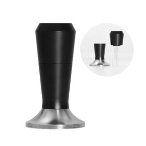 coffee tamper 58.5mm wdt espresso distribution tool 2 in 1 stainless steel tamper 7 needles stirrer with extra 3 replaceable needles aluminum alloy handle with magnetic black