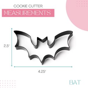 Cookie Cutter Kingdom, Bat Cookie Cutter, Halloween, Stainless Steel, Beautful Coated Finish, Mold for Cakes Biscuits and Sandwiches (Bat - Single)