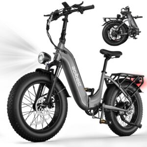 actbest electric bike for adults, 20" x4 fat tire ebikes with peak 1000w brushless motor, 648wh removable battery, step-thru e bicycle bike up to 28mph, 7-speed, knight