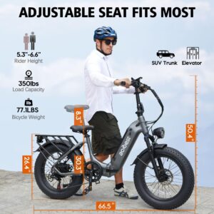 ACTBEST Electric Bike for Adults, 20" X4 Fat Tire Ebikes with Peak 1000W Brushless Motor, 648Wh Removable Battery, Step-Thru E Bicycle Bike up to 28MPH, 7-Speed, Knight