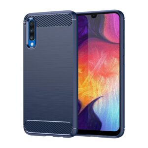 euagvqy for samsung a50 galaxy a50 galaxy a50s case carbon fiber soft tpu anti-slip durable lightweight protective phone cover for samsung galaxy a50（blue）