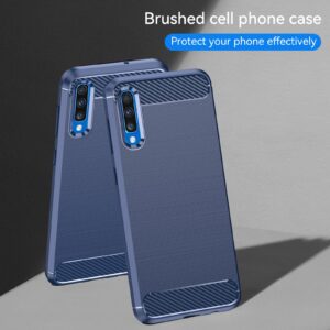 EUAGVQY for Samsung A50 Galaxy A50 Galaxy A50S Case Carbon Fiber Soft TPU Anti-Slip Durable Lightweight Protective Phone Cover for Samsung Galaxy A50（Blue）