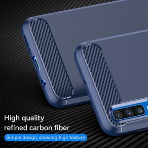 EUAGVQY for Samsung A50 Galaxy A50 Galaxy A50S Case Carbon Fiber Soft TPU Anti-Slip Durable Lightweight Protective Phone Cover for Samsung Galaxy A50（Blue）