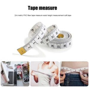 Oboteny 2Pcs Tape Measure Measuring Tape for Body, 120-Inch Double Scale Sewing Flexible Ruler for Weight Loss Body Measurement Tailor Craft Vinyl Body Measurement Tape(White, Yellow)