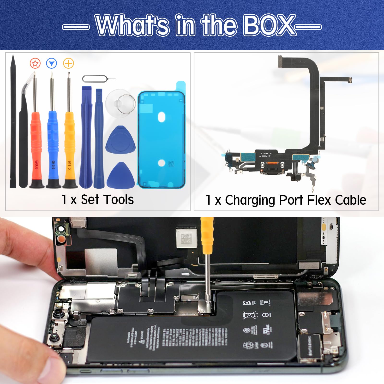 YWLRONG Dock Connector for iPhone 13 Pro Max Charging Port Flex Cable Replacement for iPhone 13 Pro Max USB Charger Dock Board Connector with Tools