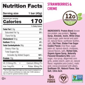 Lenny & Larry's Cookie-fied Plant-Based Protein Bar, Vegan and Non-GMO, Strawberries & Crème, 45 g, (Pack of 9)