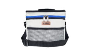 mikeyz lunch bag, white & blue, unisex, meal holder, 24x14.5x19cm