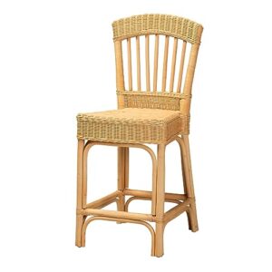 bali & pari barito rattan stool, counter height, light honey