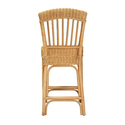 bali & pari Barito Rattan Stool, Counter Height, Light Honey