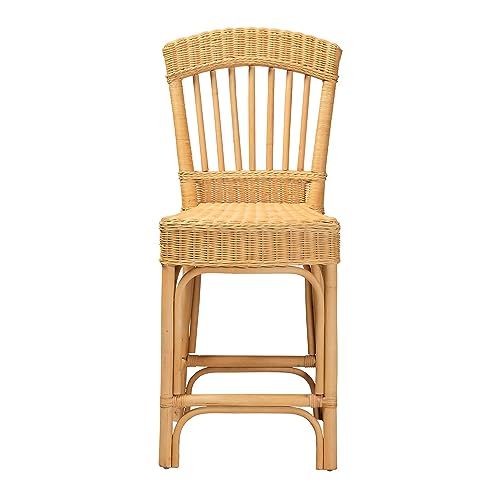 bali & pari Barito Rattan Stool, Counter Height, Light Honey