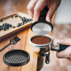 ANSOOK 51mm Espresso Tamper, Stainless Steel Tamper Powder Press with Scale, Espresso Hand Tamper with Tamper Mat, Coffee Tamper & Cleaning Brush