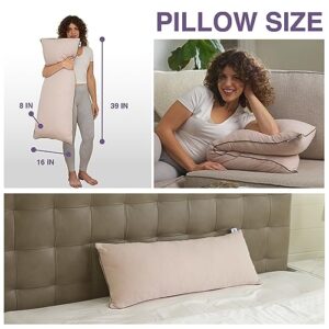 Pharmedoc Body Pillow, Pregnancy Pillow, Side Sleeper Pillow, Body Pillow for Adults, Memory Foam Pillow, Mocha