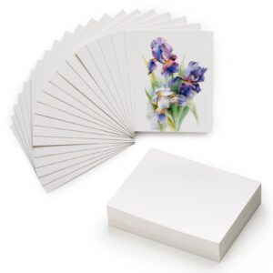 meeden 4" x 3" blank watercolor paper cards, 5 pcs cold press mini watercolor paper bulk, 100% cotton watercolor paper postcards for adults & students (140lb/300gsm), 5×10 sheets