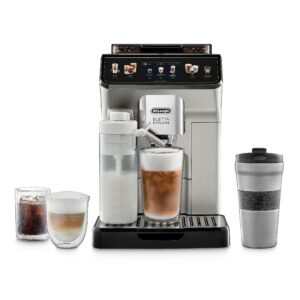 de'longhi eletta explore espresso machine with cold brew, automatic hot & cold milk frother for 50+ one touch recipes, built-in grinder, ecam45086s