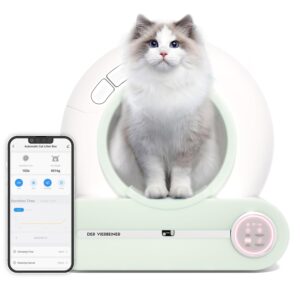 der vierbeiner self-cleaning cat litter box, automatic 65l+9l large capacity cleaning robot, app control/odor removal/safety protection smart cat litter box for multiple cats 【2023 newest version】