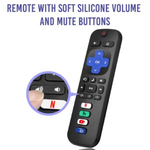 JNGKE Roku Replacement Remote Control Only for Roku TV, for TCL Roku/Hisense Roku/Onn Roku/RCA Roku/Sharp Roku ect, with Netx/Disn+/YouTub/Hu Buttons【Not for Roku Stick & Box & Player】