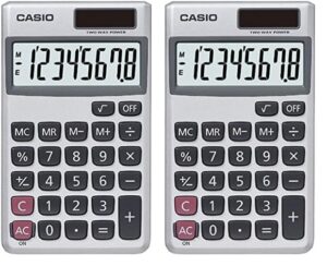 casio sl-300sv solar powered standard function calculator (pack of 2)