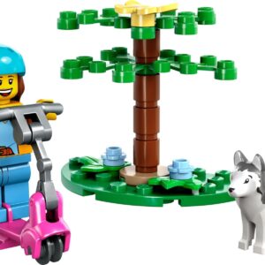 BRICKCOMPLETE Lego City 60367 Passenger Plane & 30639 Dog Park and Scooter Set of 2