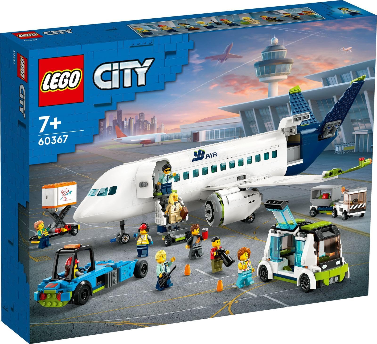 BRICKCOMPLETE Lego City 60367 Passenger Plane & 30639 Dog Park and Scooter Set of 2